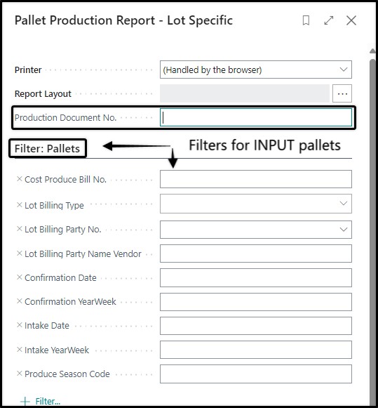 Pallet Production Lot Specific Report | ProduceLinc Knowledge Base